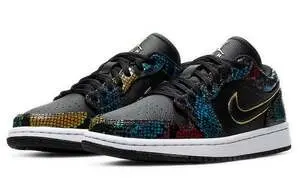 JORDAN 1 Low 'multi Snakeskin - Black/multi