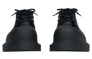 Balenciaga Steroid Derby Lace Up Leather Shoes - Black