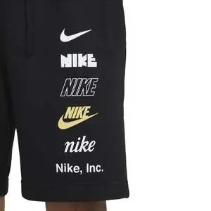 Nike Club Fleece Multi-logo Shorts - Black/multi-color