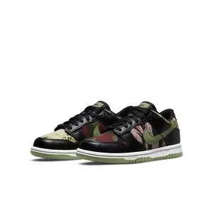 Nike Dunk Low Se Gs "black Multi-camo