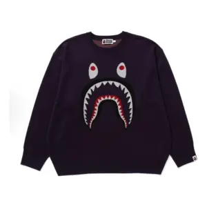 A BATHING APE Shark Jacquard Pullover - Purple