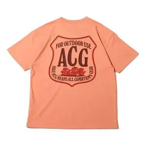 Nike Minimalistic Alphabet Logo Printing Casual Round Neck Short Sleeve Pink T-shirt - Default Color