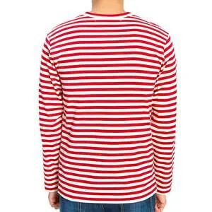 Play Comme Des Garcon Striped Long-sleeve T-shirt 'red - Red/white