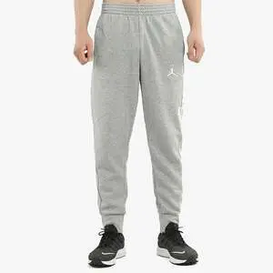 JORDAN Flight Fleece Embroidered Logo Fleece Lined Bundle Feet Sports Pants/trousers/joggers Gray - Grey