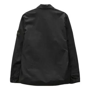 Stone Island Brushed Cotton Canvas Zip Shirt Jacket - Black