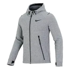 Nike Therma-fit Full-zip Knit Training Hoodie - Grey