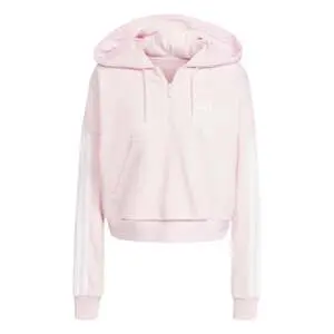 Adidas Essentials 3-stripes French Terry Quarter-zip Hoodie - Pink