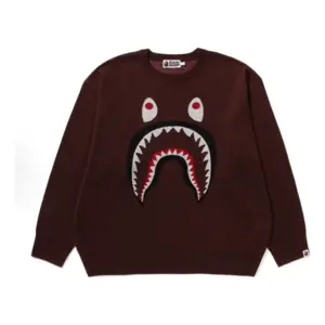 A BATHING APE Shark Jacquard Pullover - Brown