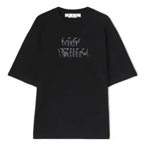 Off-White Ss22 Arrow Pattern Printing Round Neck Pullover Short Sleeve Loose Fit T-shirt - Black