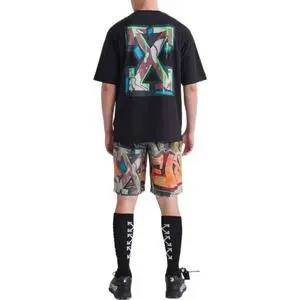 Off-White Ss22 Arrow Pattern Printing Round Neck Pullover Short Sleeve Loose Fit T-shirt