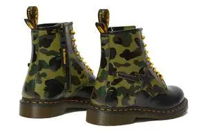 Dr. Martens A Bathing Ape X 1460 Zip Camo Boots - Green