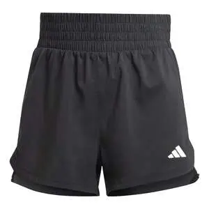 Adidas Pacer Training 3-stripes High-rise Woven Shorts - Black/white