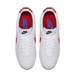 Nike Classic Cortez Leather "white Red" Sneakers - White/blue/red