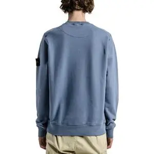 Stone Island Stone Islandgarment Dyed Felpa Sweatshirt - Blue