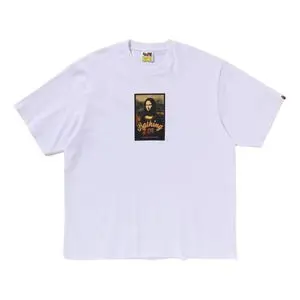 A BATHING APE Art Print Relaxed Fit Tee - White