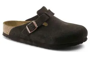 BIRKENSTOCK Boston Soft Footbed Suede Leather Clogs - Mocha