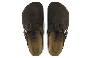 BIRKENSTOCK Boston Soft Footbed Suede Leather Clogs - Mocha
