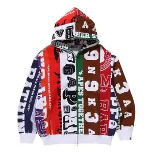 A BATHING APE Fans Scarf Full Zip Hoodie - Multi-color