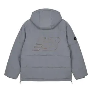 NEW BALANCE Down Jacket With Logo Detail - Light Grey