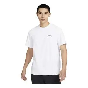 Nike Dri-fit Uv Hyverse Short Sleeve Fitness Top - White