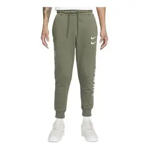 Nike Printing Brand Logo Solid Color Lacing Bundle Feet Casual Sports Pants/trousers/joggers Autumn Green - Multi-color