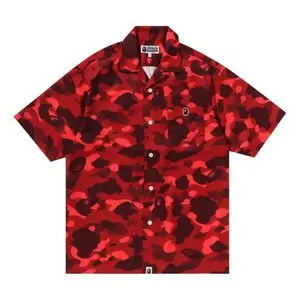 A BATHING APE Color Camo Ape Head One Point Shirt - Red
