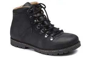 BIRKENSTOCK Jackson Nubuck Leather Lace-up Boots - Black
