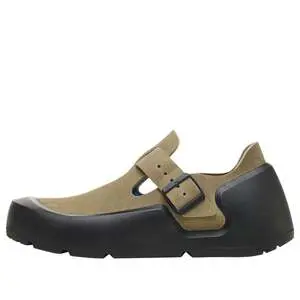 BIRKENSTOCK Birkenstock Reykjavik Buckled Nubuk Leather Shoes Tan/black