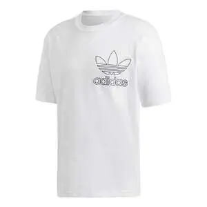 Adidas Originals Outline Tee Casual Cozy Round Neck Short Sleeve - White