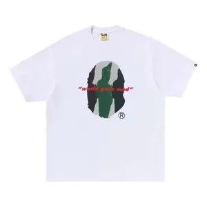 A BATHING APE Shark Seijin Ape Head Relaxed Fit Tee - White