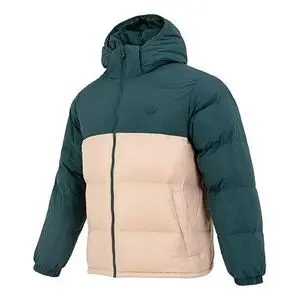 Adidas Down Regen Hooded Puffer Jacket - Green/beige