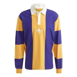 Adidas Originals Rugby Long Sleeve Polo Shirt - Purple/yellow