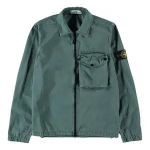 Stone Island Zip Pocket Overshirt 'petroleum - Blue