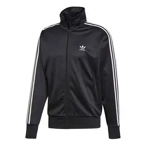 Adidas Originals Stand Collar Athleisure Casual Sports Stripe Jacket - Black
