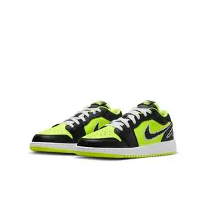 JORDAN 1 Se "black Cat" Low Top Sneakers - Volt/white/black