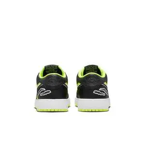 JORDAN 1 Se "black Cat" Low Top Sneakers - Volt/white/black