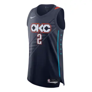 Nike Shai Gilgeous-alexander Oklahoma City Thunder City Edition Nba Authentic Jersey - Thunder Blue