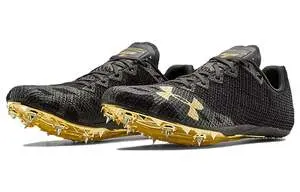 Under Armour Hovr Smokerider Spiked Track Shoes - Black/gold