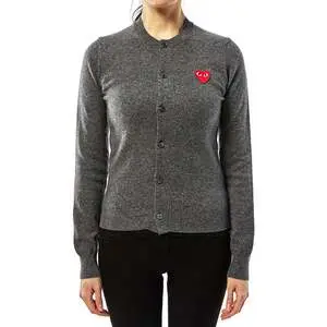 Play Comme Des Garcon Emblem Cardigan - Grey