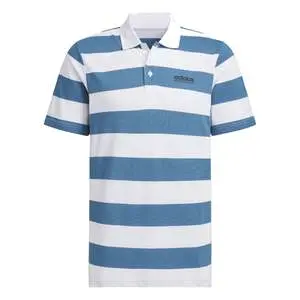 Adidas Pique Stripe Polo Shirt Asia Sizing 'blue White - Blue/white