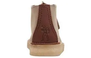 Clarks Desert Trek Hi Ankle Shoes - Beige/brown