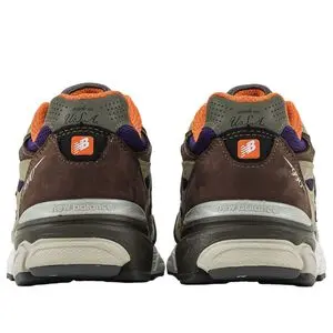 NEW BALANCE 990v3 Made In Usa Athletic Sneakers - Khaki/orange