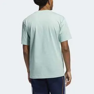 Adidas Originals Surreal Summer Sports Printing Knit Breathable Round Neck Short Sleeve Gray Green - Graygreen