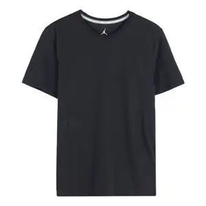 Nike Jordan Dri-fit Solid Color Quick Dry Round Neck Casual Short Sleeve Black T-shirt - Default Color