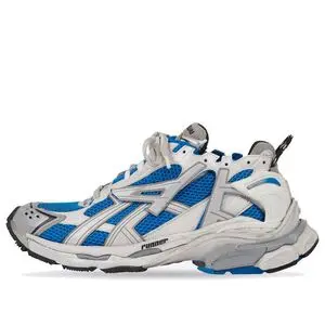 Balenciaga Runner Sneakers In Mesh And Nylon - White/grey/blue
