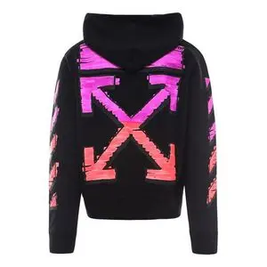 Off-White Ss21 Logo Printing Long Sleeves Loose Fit 'black Fuchsia - Black/fuchsia