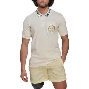 Adidas Alphabet Logo Stripe Printing Short Sleeve White Polo Shirt