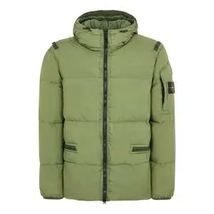 Stone Island Crinkle Reps Down Jacket - Green