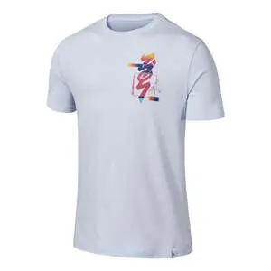 JORDAN X Zion Crossover Alphabet Printing Round Neck Short Sleeve White T-shirt - Multi-color