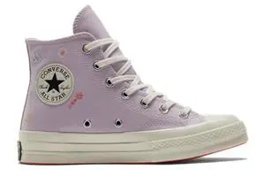 CONVERSE Chuck 70 High Top Embroidered Floral Print Sneakers - Purple